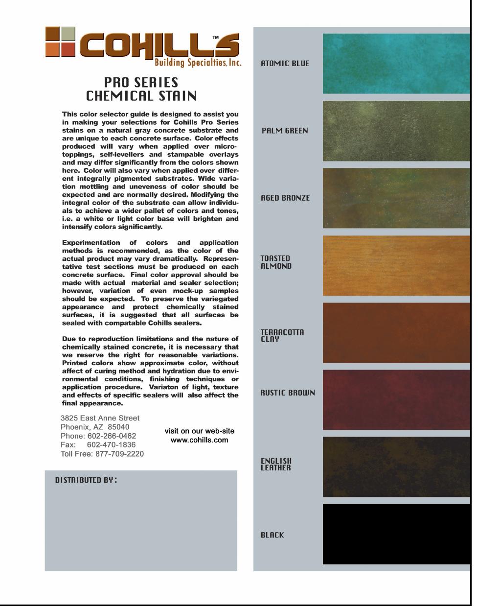 Acid Stain Color Charts - DalCrete Decorative Concrete Inc